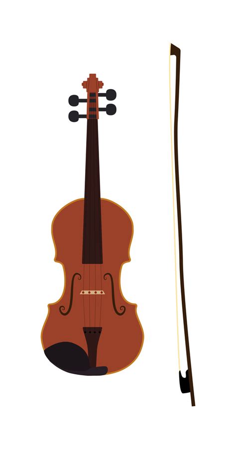 Violin With A Bow Musical Instrument In Vector On White Background 10993524 Vector Art At Vecteezy