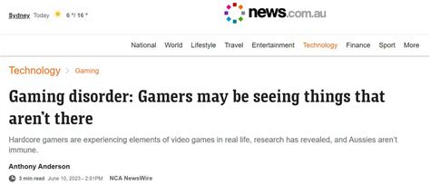 Media Coverage Of Game Transfer Phenomena At Psychiatry Congress Game