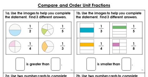 Compare And Order Unit Fractions Classroom Secrets