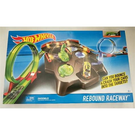 全新正版盒損 Hot Wheels 風火輪小汽車 彈珠台軌道組內附1台小車、2個發射器、軌道組合 蝦皮購物