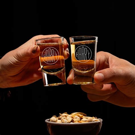 Custom Tequila Shot Glasses Sets Monogram Shot Glass Initial Engraved
