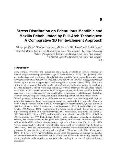 Pdf Stress Distribution On Edentulous Mandible And Maxilla