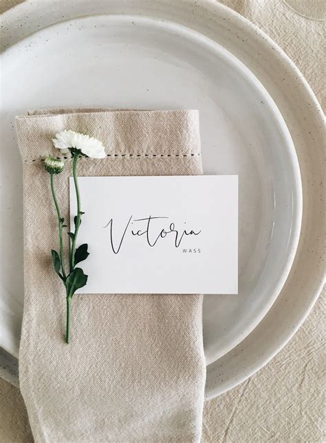 Place Cards Azalea Place Name Cards Minimal Wedding Place Setting Cards