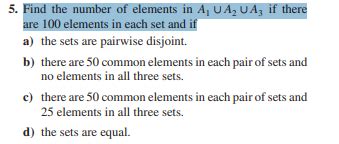 Solved Find The Number Of Elements In A A A If There Chegg Com