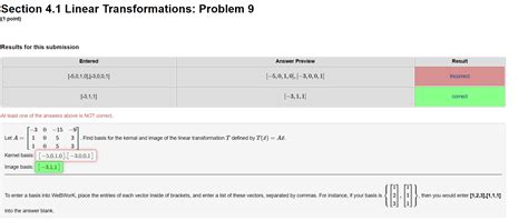 solved section 4 1 linear transformations problem 9 1