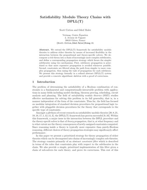 pdf satisfiability modulo theory chains with dpll t