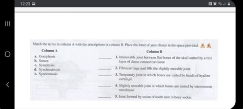 Solved Identify The Types Of Joint Movements Numbered In