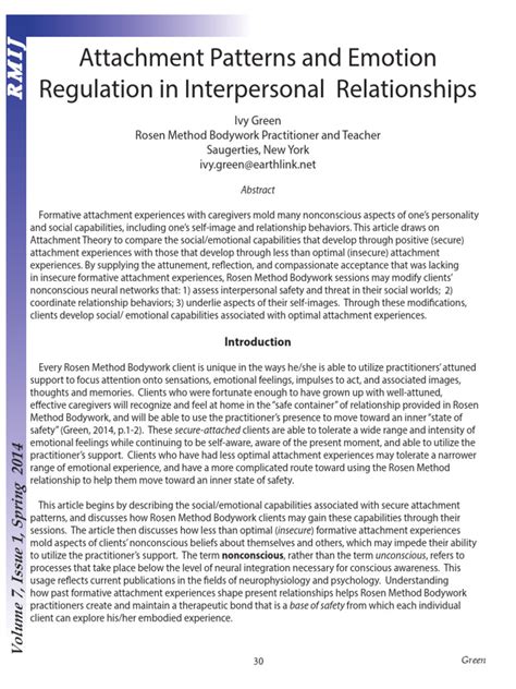 Pl Attachment Patterns And Emotion Regulation Regulação