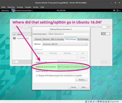 how to specify additional search domains for resolver in 16 04 gui