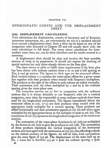 Ship Displacement Sheet Pdf Buoyancy Hull Watercraft