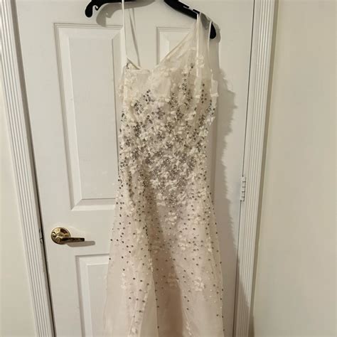 St John Collection Dresses St John Gown Silk Organza Hand Made Blanco Size 8 Poshmark