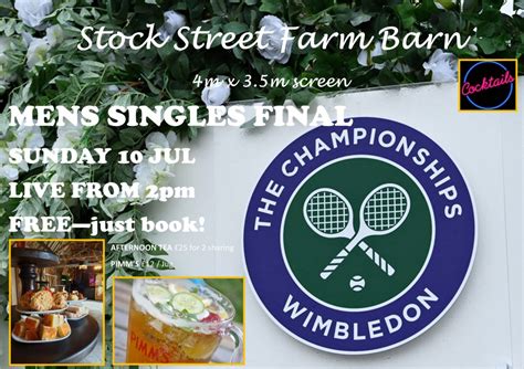 Mens Singles Final Wimbledon Sun 10 Jul 2022 Stock Street Farm Barn