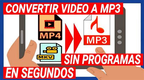 CONVERTIR VIDEO A MP3 SIN PROGRAMAS EN SEGUNDOS YouTube