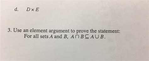 Solved Use An Element Argument To Prove The Statement For Chegg
