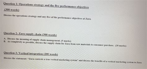 Solved Question 1 Operations Strategy And The Five