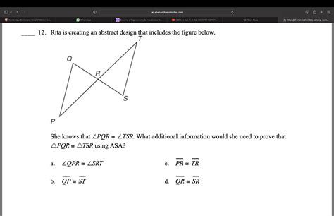 [grade 10 math theorems of congruency] why s c wrong in this question