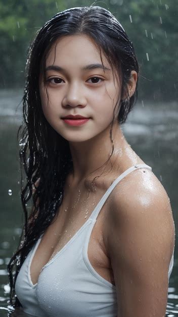 Premium Photo Portrait Of A Beautiful Woman In The Water