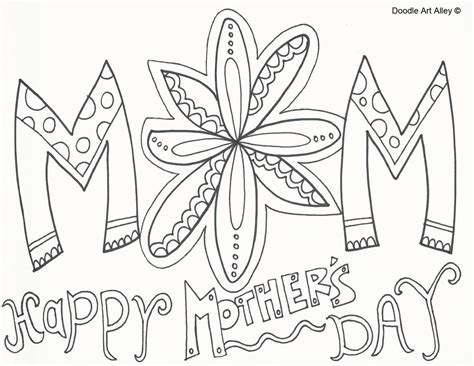 Mothers Day Coloring Pages Doodle Art Alley