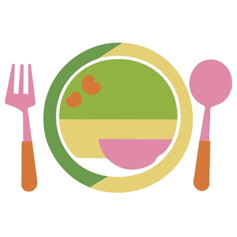 Uma Assiette Au Centre Avec Une Fourchette Gauche Et Un Couteau Droit