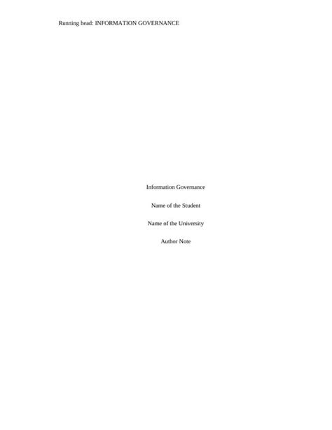 INFORMATION GOVERNANCE