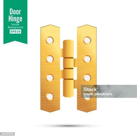 문 경첩 벡터입니다 클래식 하 고 산업 Ironmongery 흰색 배경에 고립 간단한 항목 문 금속 경첩 아이콘입니다 금