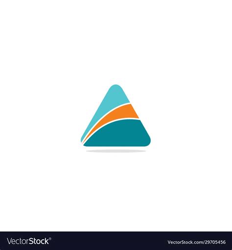 Triangle Shape Curve Colored Logo Royalty Free Vector Image