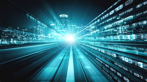 loopable video of digital data flow on road in concept of program coding stock footage video