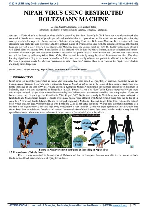 Pdf Nipah Virus Using Restricted Boltzmann Machine
