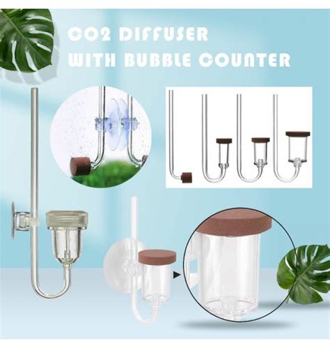 수족관 용품 버블 카운터 포함 Co2 디퓨저 트윈스타 스타일 분무기 아크릴 어항 수생 식물 액세서리 티몬