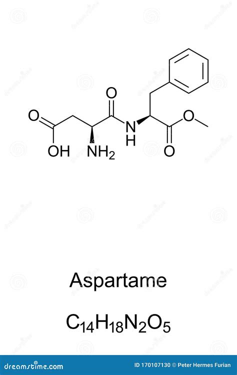 Aspartame Sugar Substitute Molecule Skeletal Formula Stock Vector