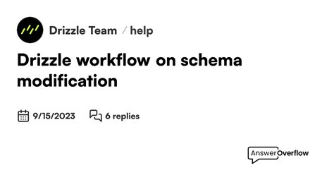 drizzle workflow on schema modification drizzle team