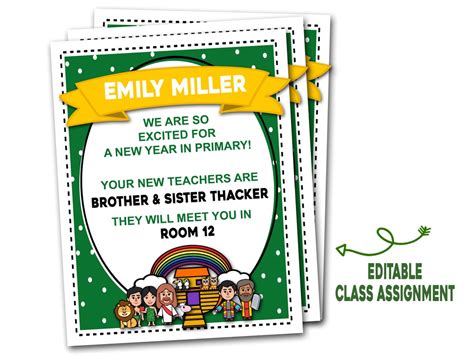 Primary Class Assignment Handouts 2023 Primary Planner Editable New Testament Primary