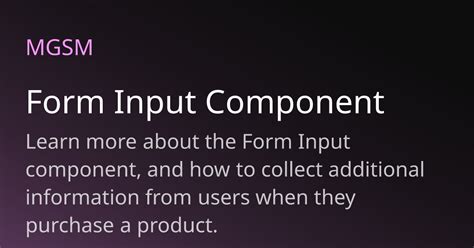 Form Input Component
