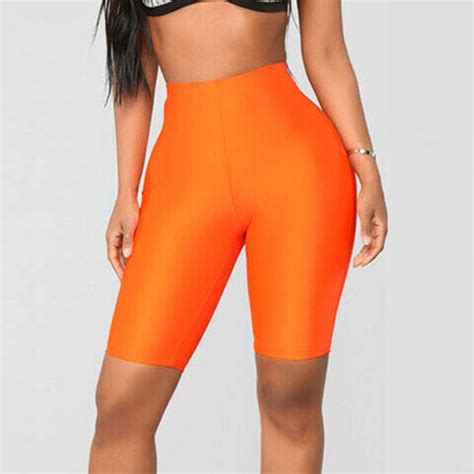 Blingko Yoga Hosen Damen High Waist Kurz Leggings Tights Einfarbig