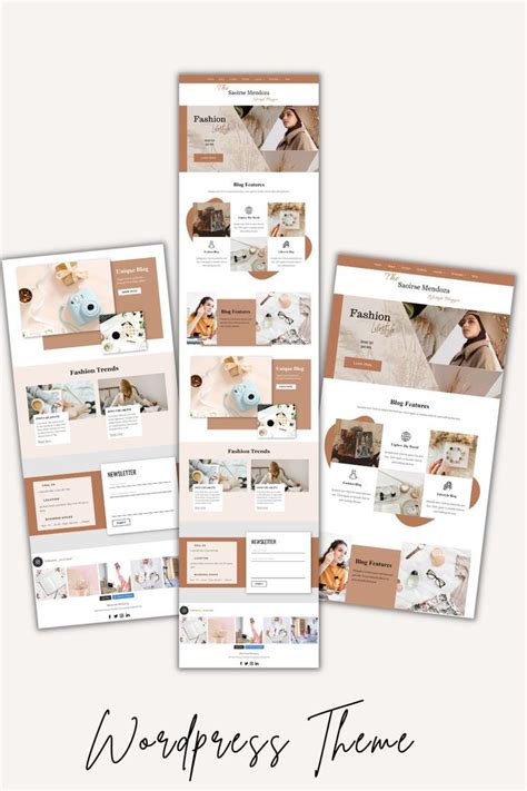 Wordpress Theme For Bloggers Website Design Blog Theme Feminine