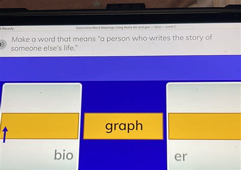 Iready Determine Word Meanings Using Roots Bio And Geo Quiz Level C