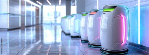 Waste Sorting Robot A Futuristic Robot Sorting Waste Into Different Categories Demonstrating