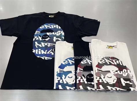 Bape Graffiti Check Big Ape Head Tee Mens Fashion Tops And Sets