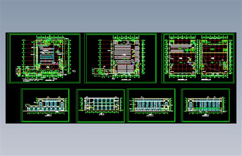 厂房平立剖面图autocad 2000模型图纸下载 懒石网