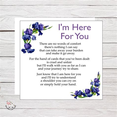Here For You Card Terminal Illness Thinking Of You End Of Life Card