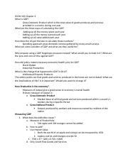 ECON 103 Chapter 6 Docx ECON 103 Chapter 6 What Is GDP Gross Domestic Product Which Is The
