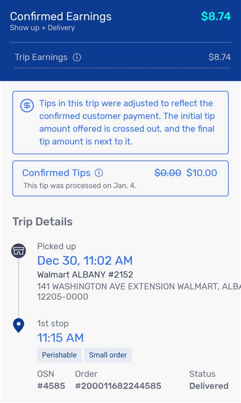 The tip was processed 4 days later : r/Sparkdriver