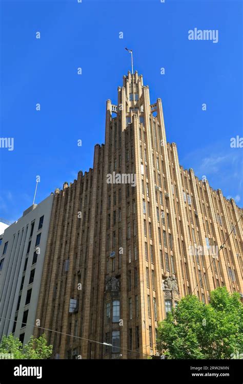 938 Art Deco Building At The Corner Of Collins And Swanston Streets
