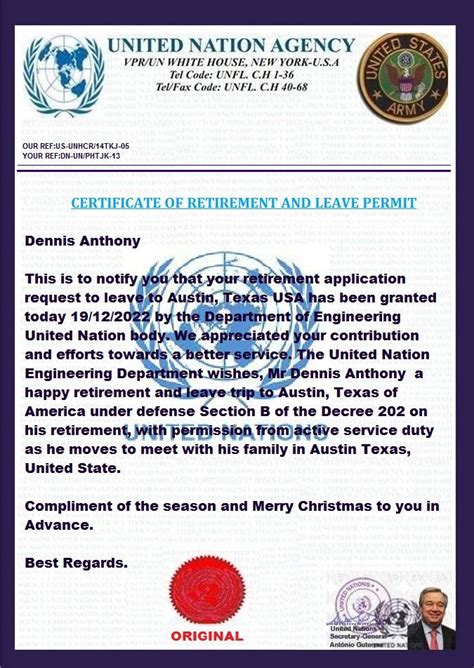 Official Letter From United Nations Agencies