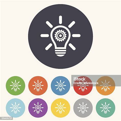 Ilustración De Señal Icono Bombilla De Luz Bombilla Con Engranaje