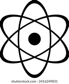 React Atom Logo Icons Black White Stock Vector Royalty Free