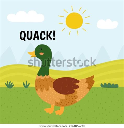 Duck Saying Quack Print Cute Farm Stock Vector Royalty Free