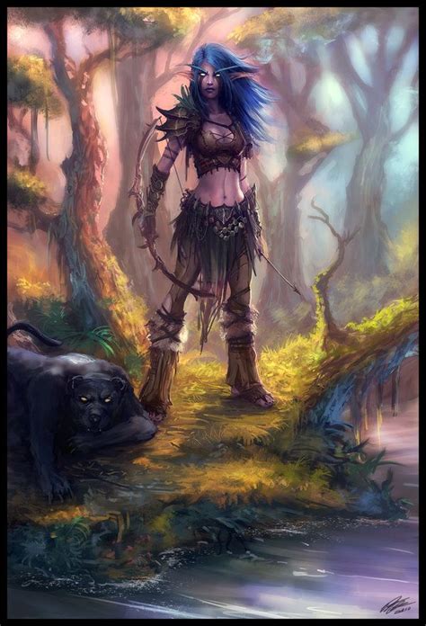 Tyrande Whisperwind Warcraft Art Night Elf Fantasy Art