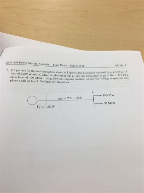 Solved In The Two Bus System Shown In Figure Bus Is A Chegg
