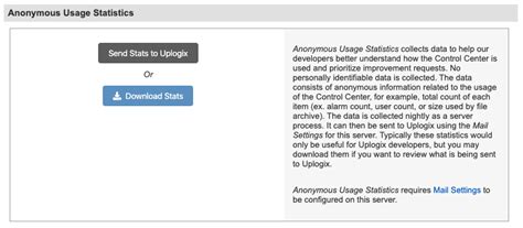 Anonymous Usage Statistics Control Center User Guide